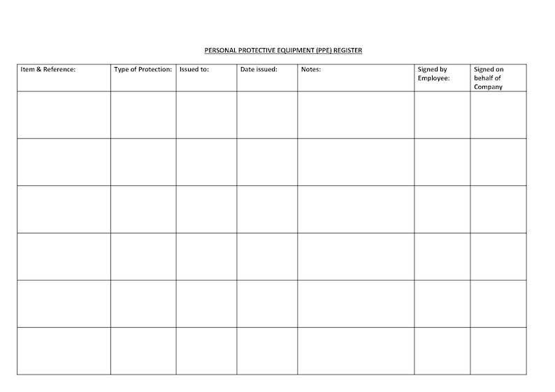 PPE Register Template - Etsy