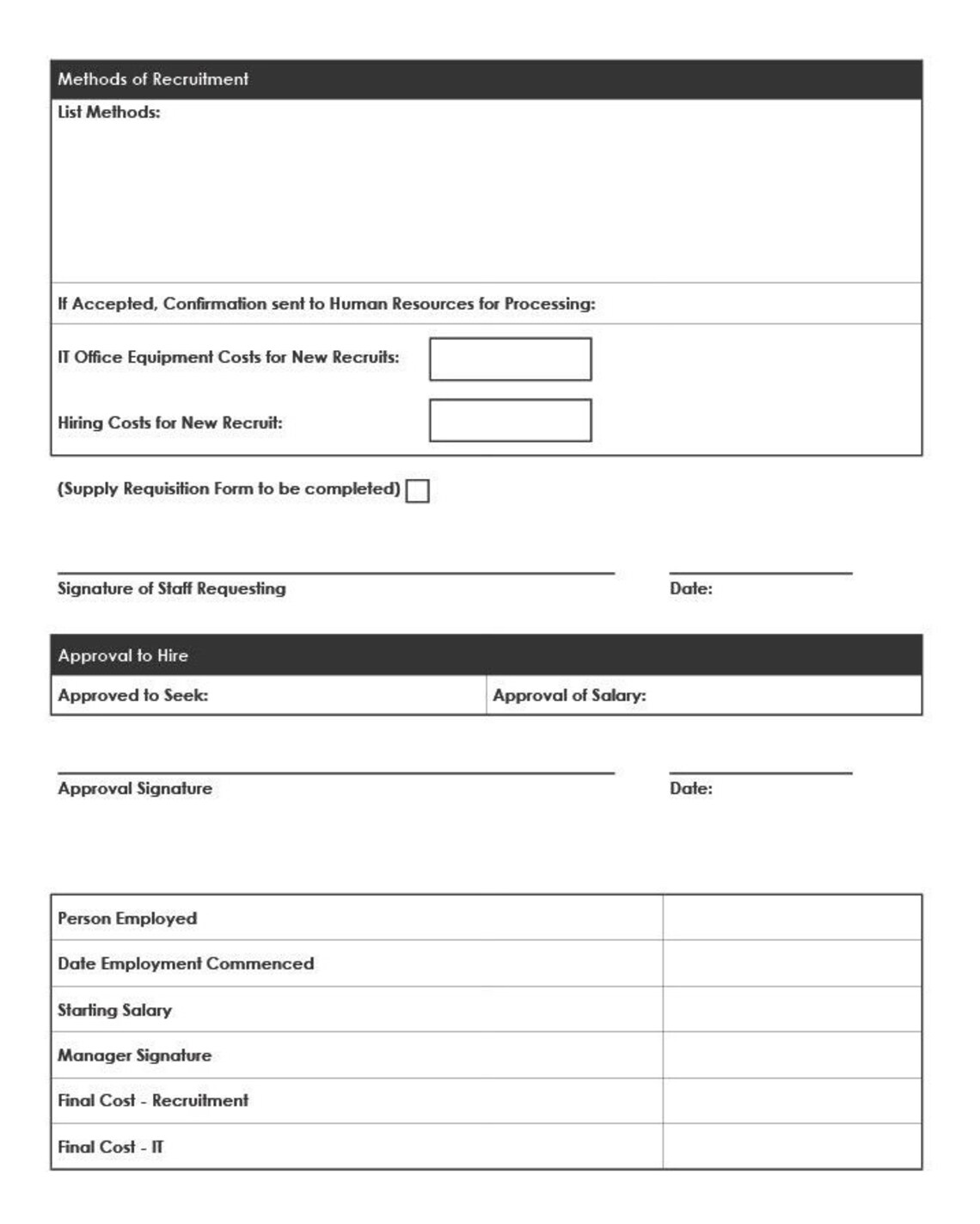 HR Request for Approval to Initiate Hire - Etsy