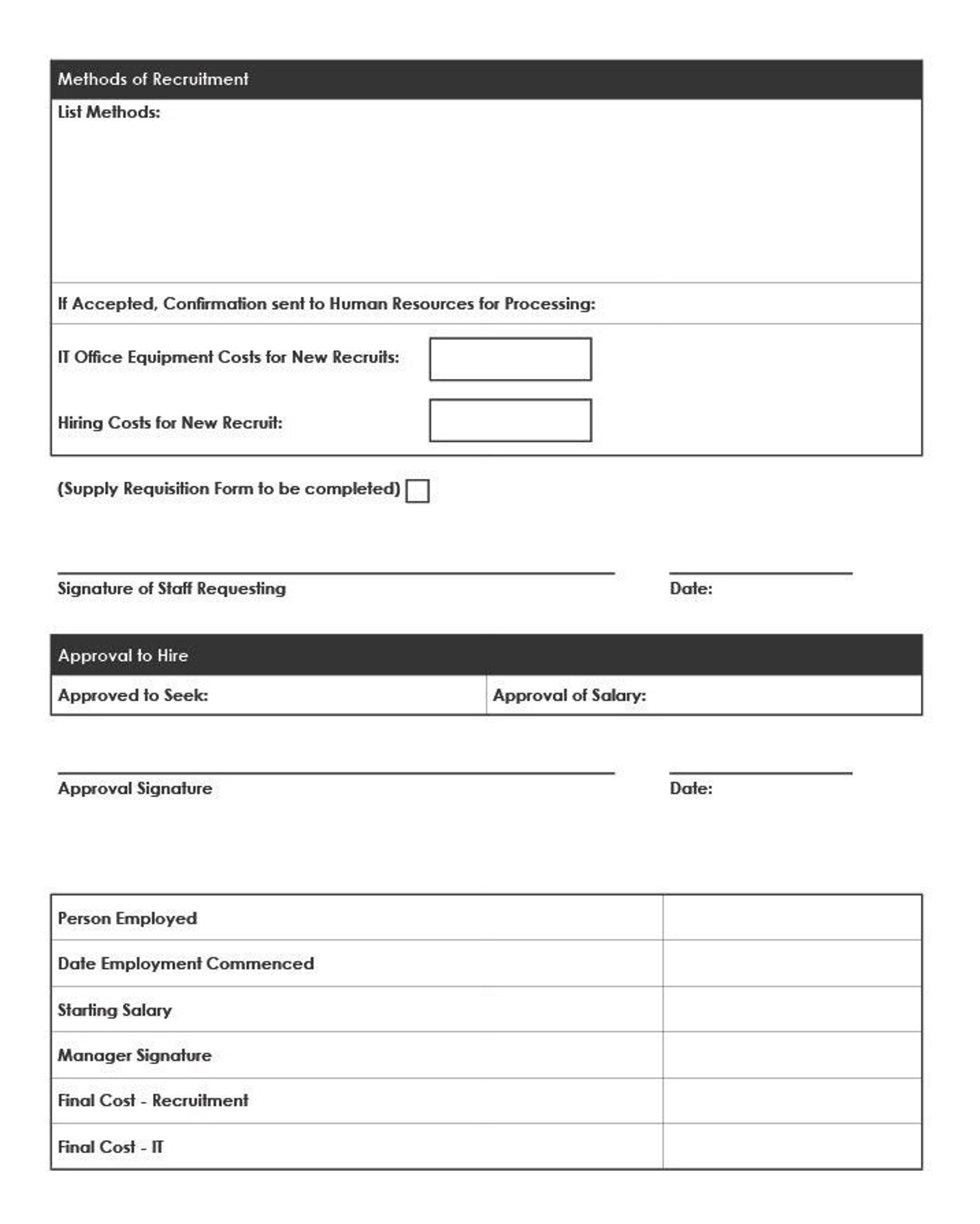 HR Request for Approval to Initiate Hire - Etsy