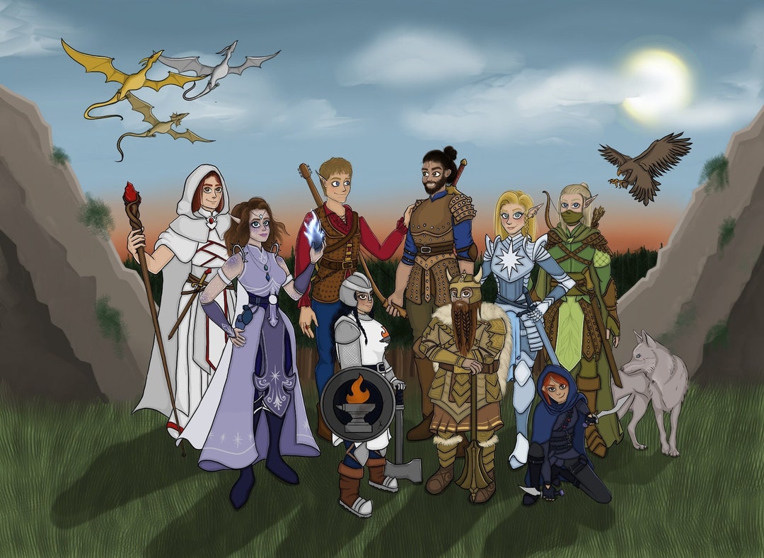 Custom Fantasy Dnd Group Portrait - Etsy