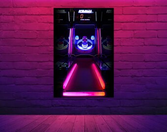 80s Arcade Art Print Retro Arcade Game Room Poster 80s Neon Art Geeky ...