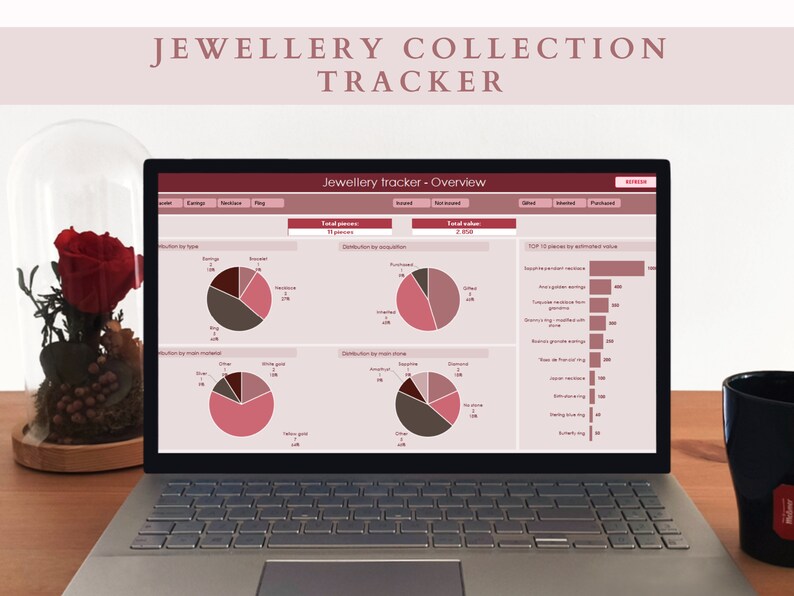 Jewelry Collection Tracker Jewelry Inventory Tracker Jewelry Log ...