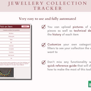Jewelry Collection Tracker Jewelry Inventory Tracker Jewelry Log ...