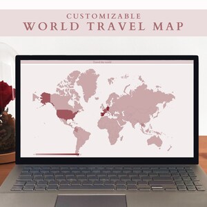 World Travel Map Digital, Digital Travel Journal, Detailed World Map ...
