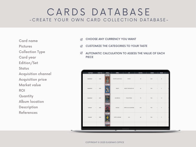 Trading Card Spreadsheet Trading Cards Tracker TCG CCG Spreadsheet ...