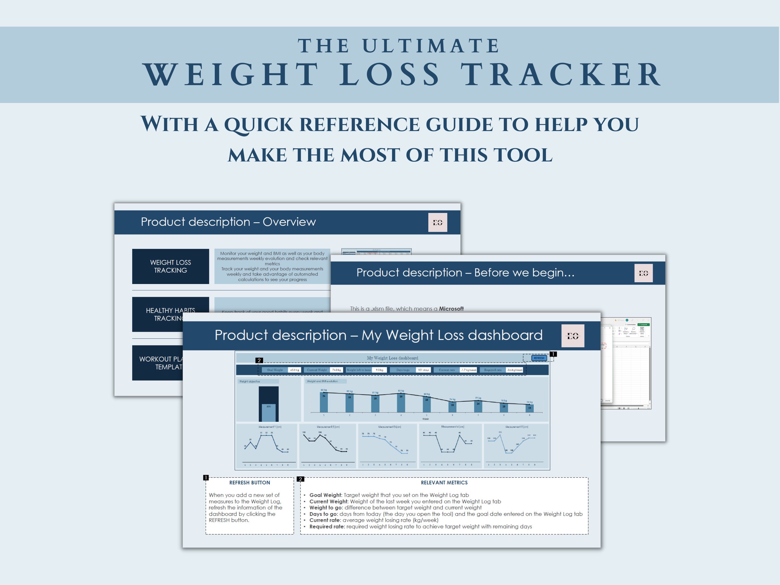 Weight Loss Tracker Excel Spreadsheet Weight Loss Dashboard Weight Loss Log WLT Spreadsheet 2025 ...