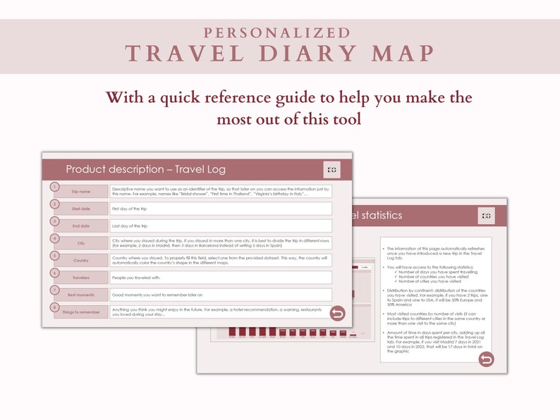 World Travel Map Digital Digital Travel Journal Detailed - Etsy