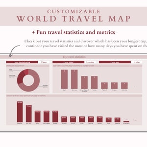 World Travel Map Digital, Digital Travel Journal, Detailed World Map ...