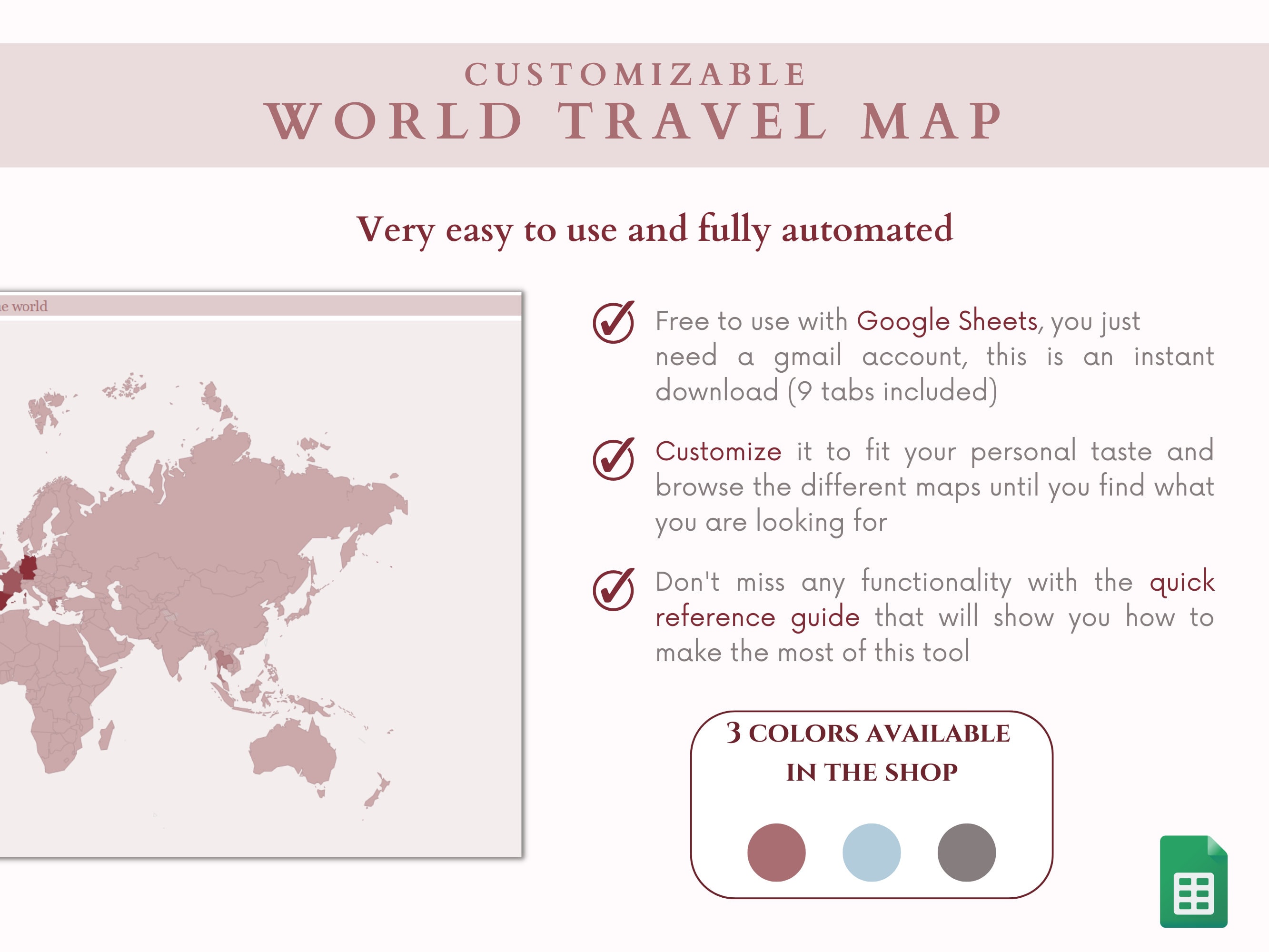 World Travel Map Digital, Digital Travel Journal, Detailed World Map ...