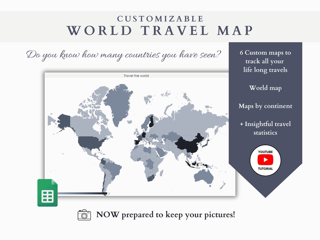 Digital Map Travel Map Digital Travel Map Google Sheets World Map ...