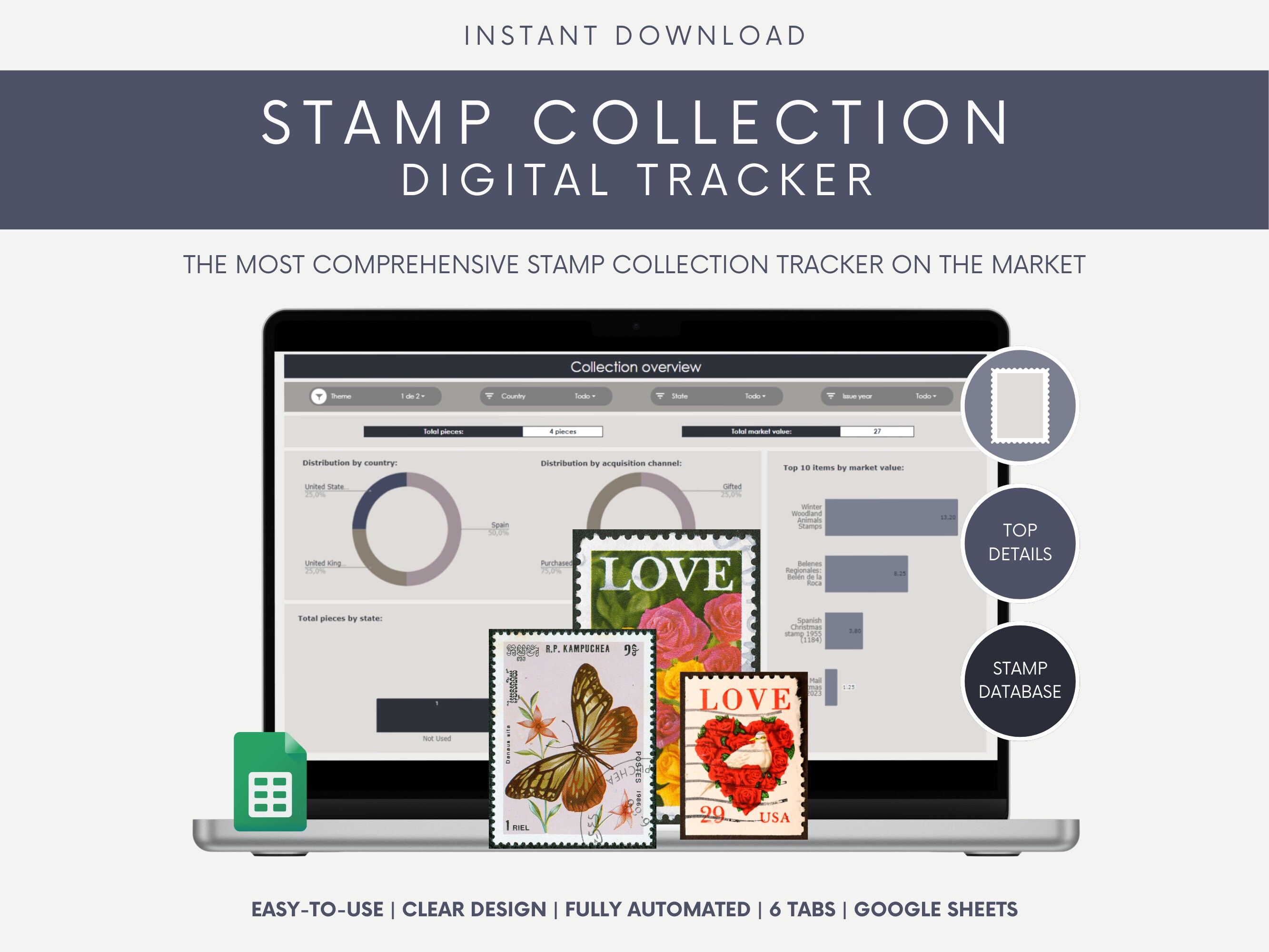 Stamp Inventory Log Stamp Collection Log Postage Stamp Collection ...