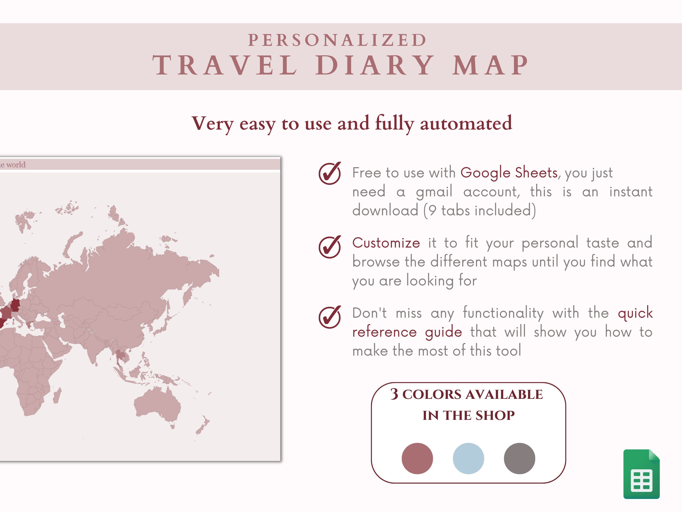 World Travel Map Digital Digital Travel Journal Detailed - Etsy