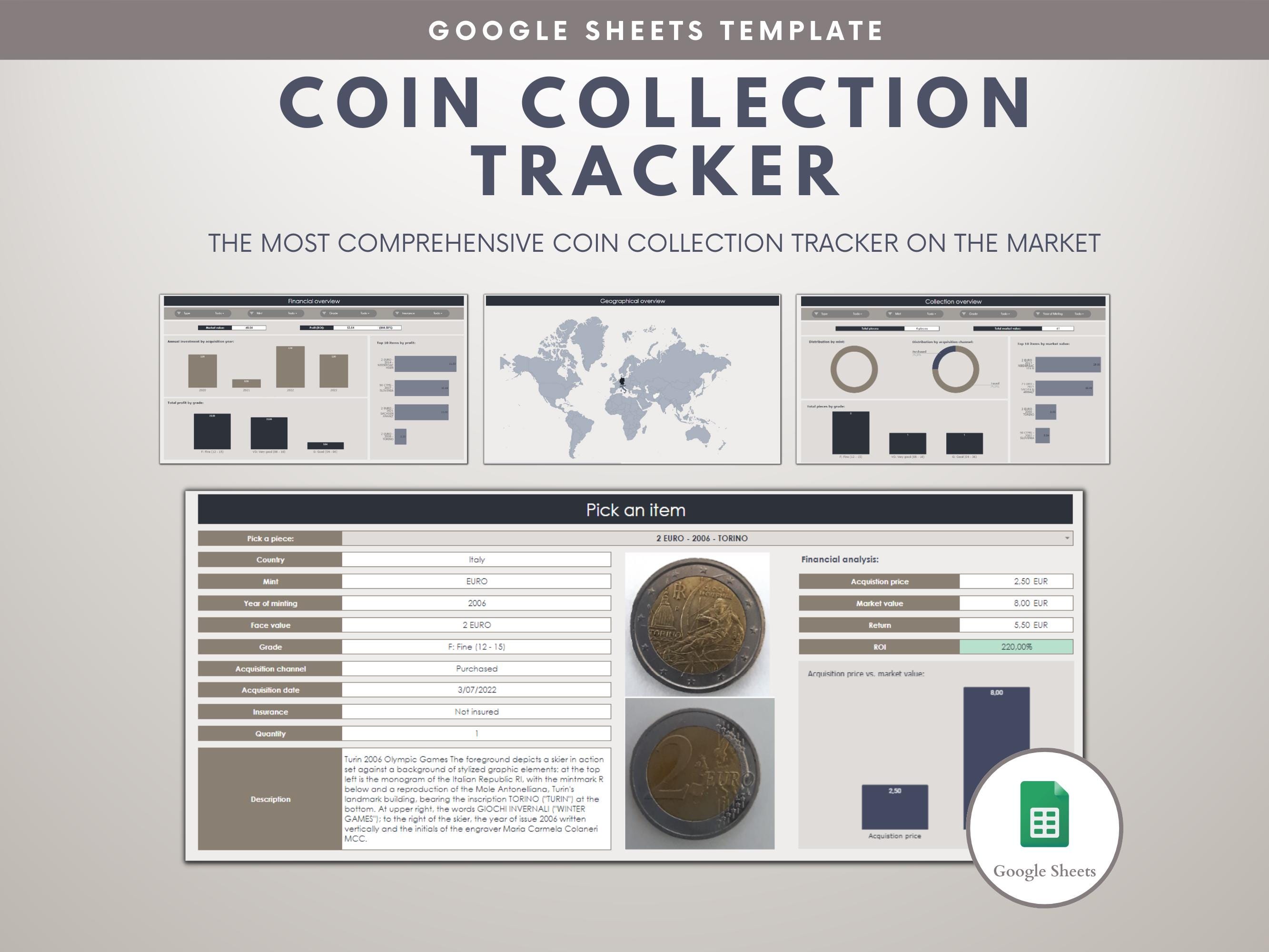 Coin Inventory Log Coin Collection Log Coin Collection Inventory Book ...