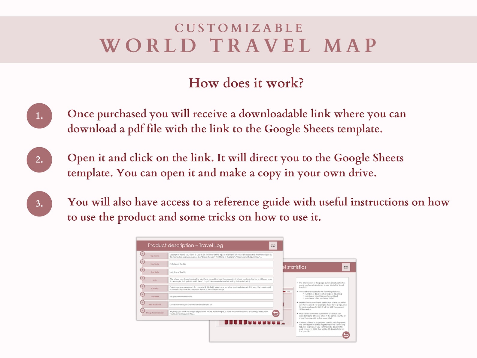 World Travel Map Digital, Digital Travel Journal, Detailed World Map ...