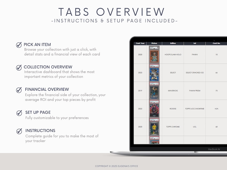 Trading Card Spreadsheet Trading Cards Tracker TCG CCG Spreadsheet ...