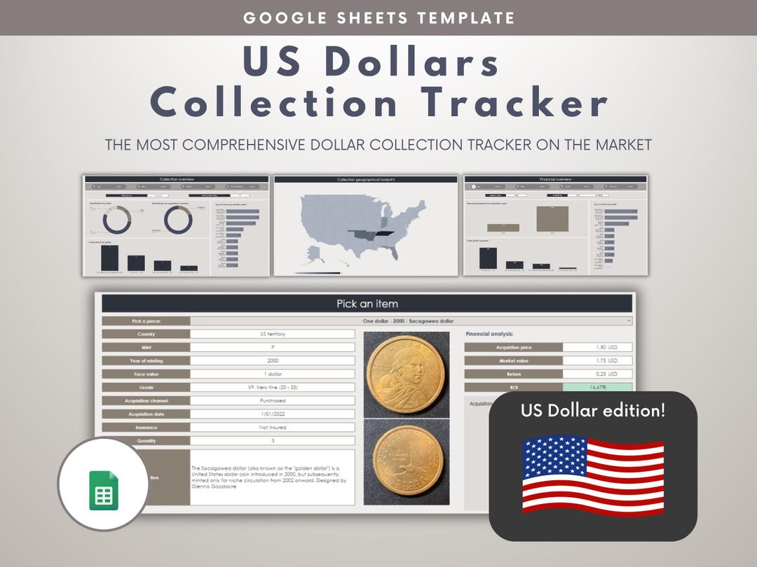 US Dollar Collection Tracker: Coin Inventory Spreadsheet (google Sheets ...