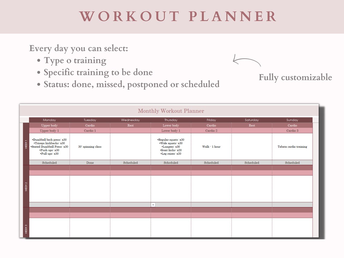 Weight Loss & Fitness Planner Spreadsheet Excel Weight Log - Etsy