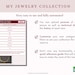 Jewelry Collection Tracker Jewelry Inventory Tracker Jewelry Log ...