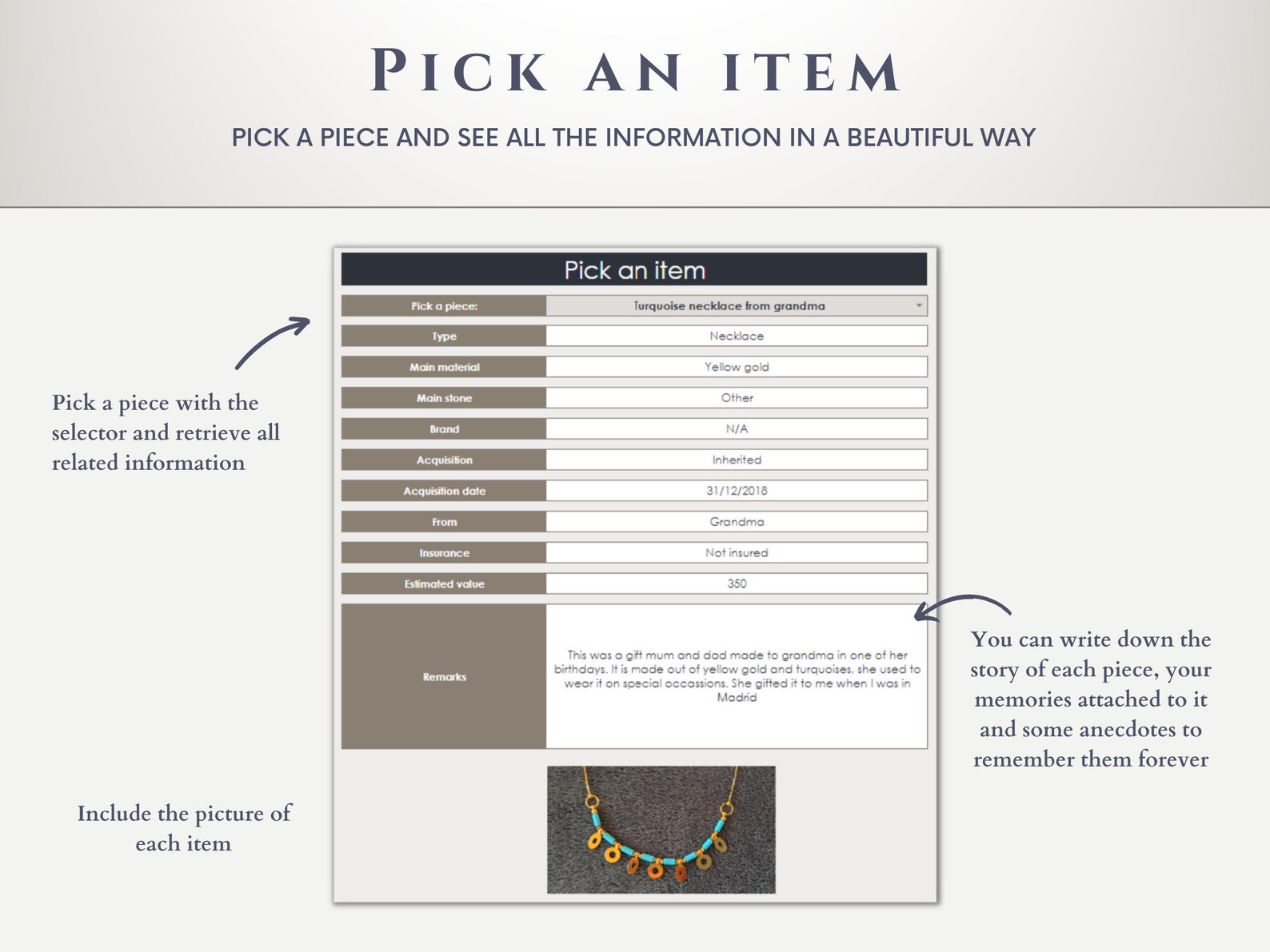 Jewelry Collection Tracker Jewelry Inventory Tracker Jewelry Log ...