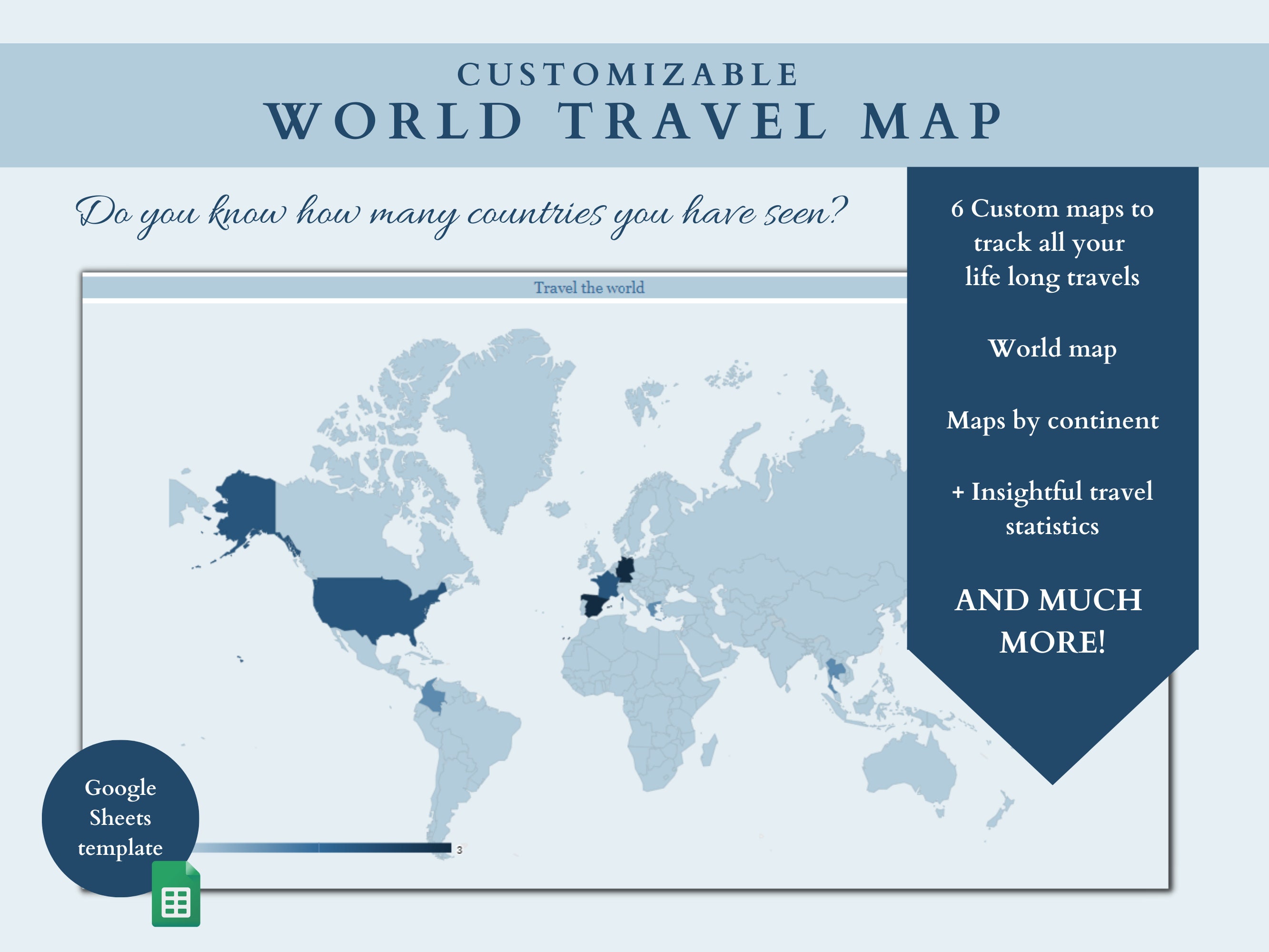 Travel Tracker Spreadsheet Google Sheets Map Digital Travel Tracker ...