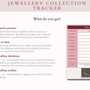 Jewelry Collection Tracker Jewelry Inventory Tracker Jewelry Log ...