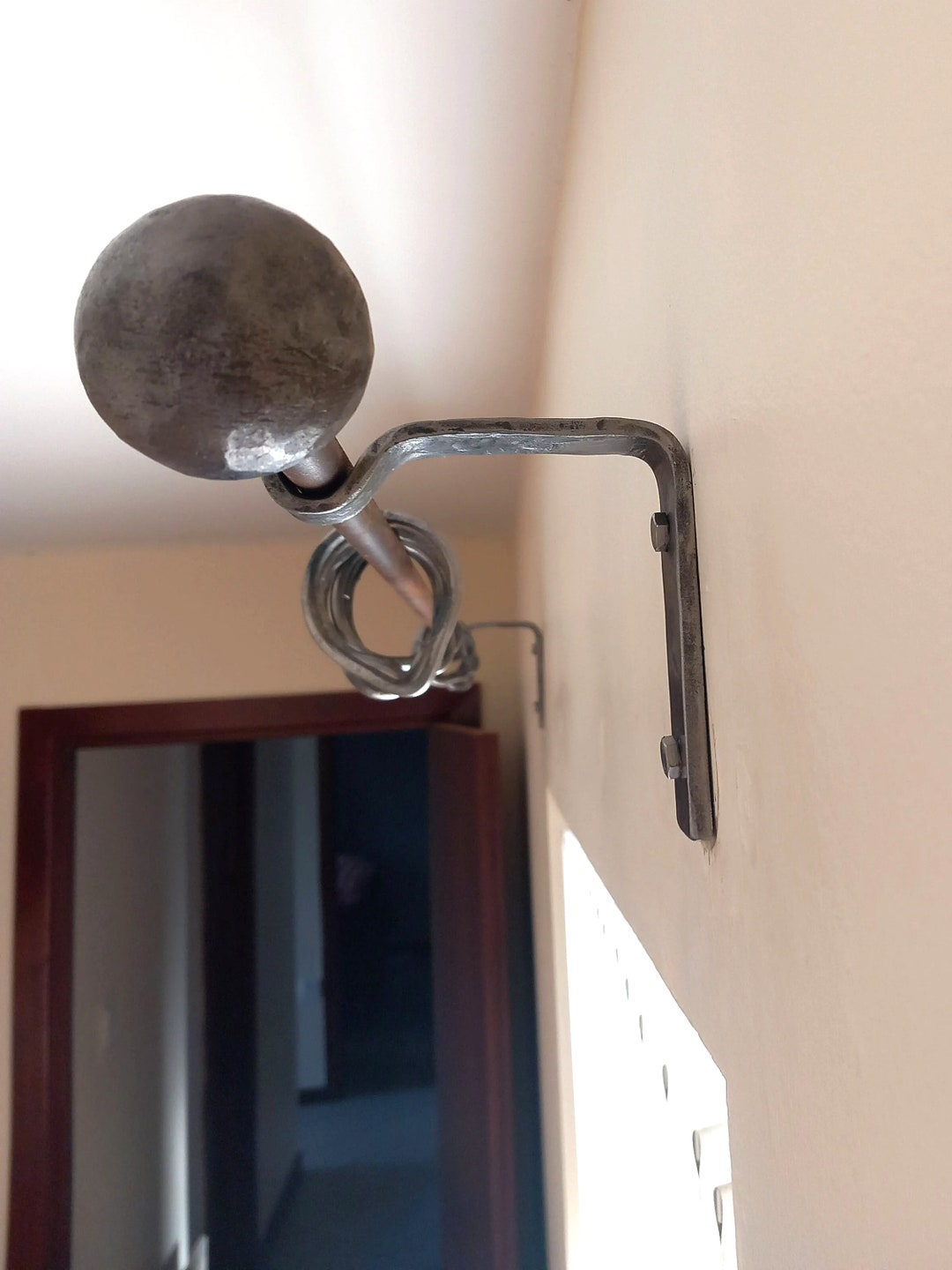 Handmade Metal Curtain Rod, Custom Made Heavy Duty Curtain Pole ...