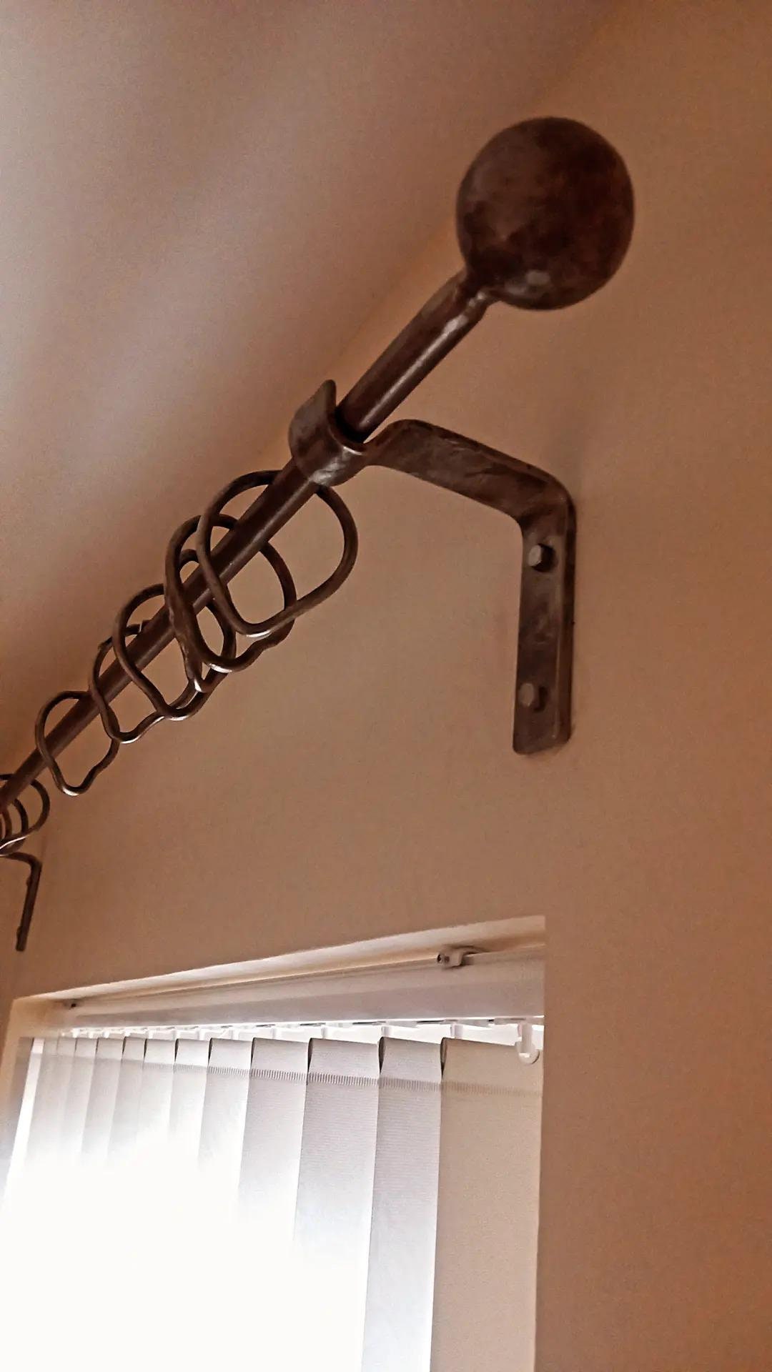 Handmade Metal Curtain Rod, Custom Made Heavy Duty Curtain Pole ...