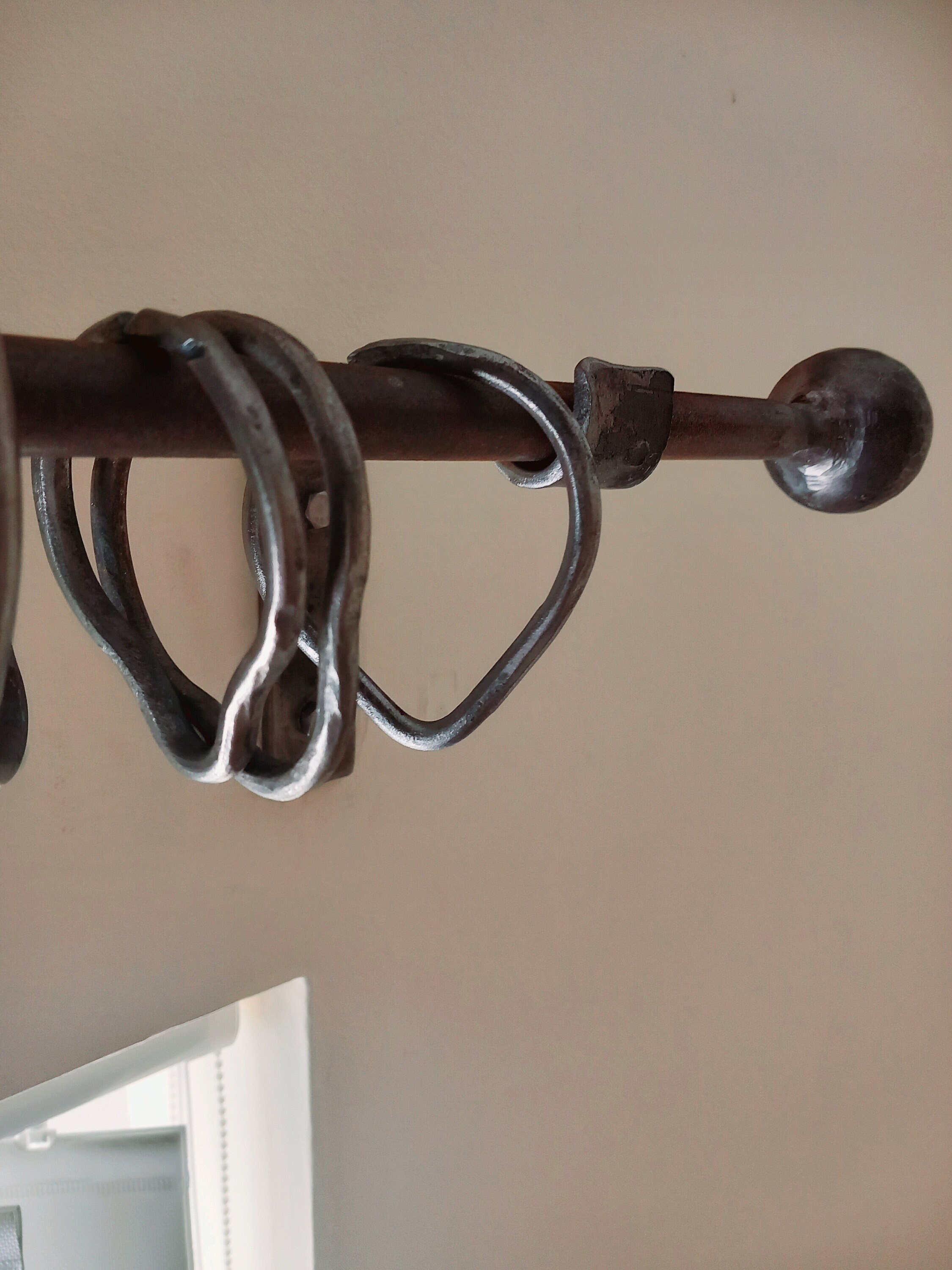 Handmade Metal Curtain Rod, Custom Made Heavy Duty Curtain Pole ...