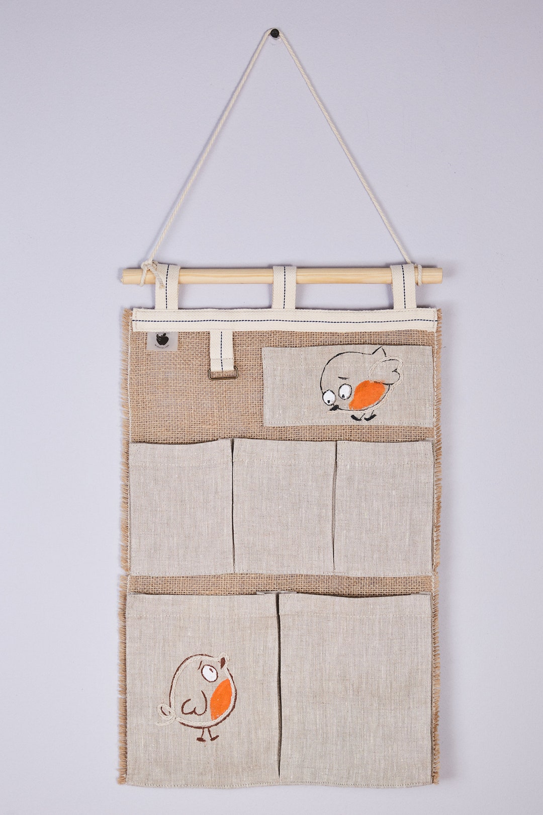 Eco-friendly Wall Organizer, Vintage Hanging Wall Organizer, Pocket ...