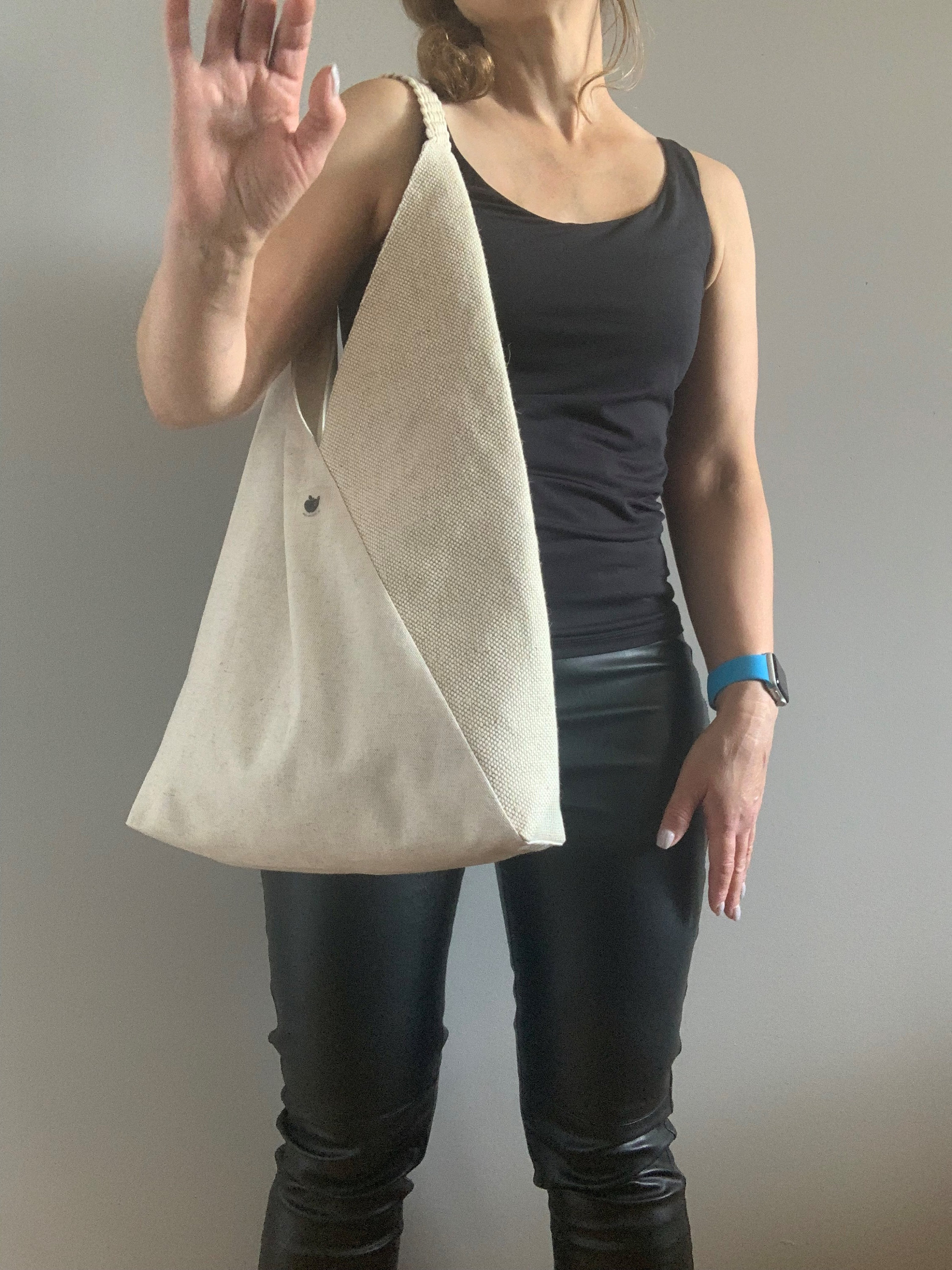 Large Linen Hobo Bag in Natural Color. Casual Shoulder Hobo Bag. Eco ...