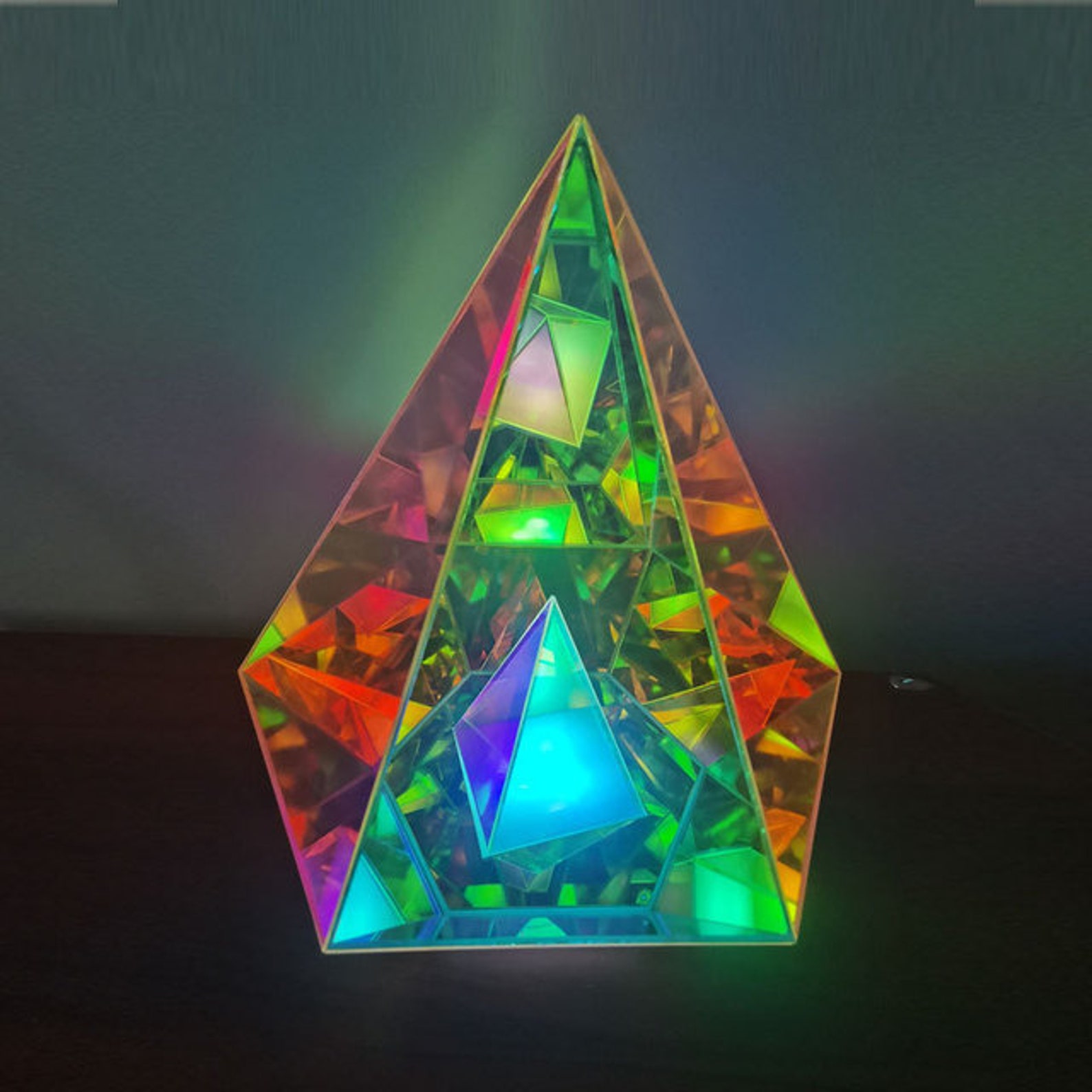 Dimmable Bedroom Decor Atmosphere Lamp 3D Pyramid Water Cube - Etsy