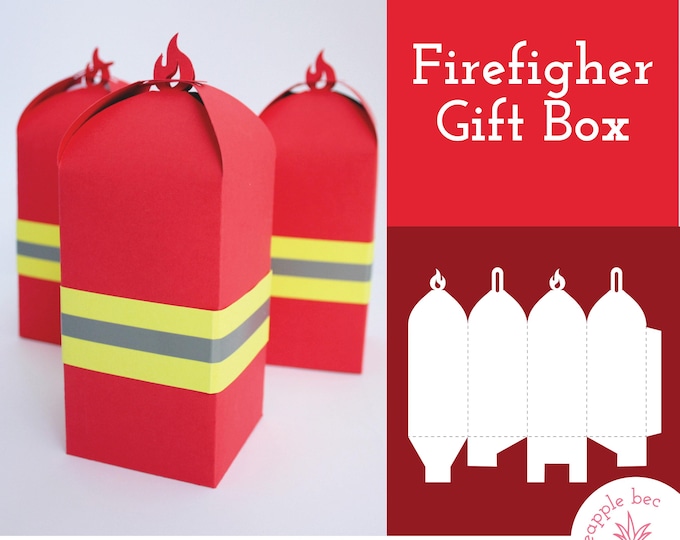 Firefighter Gift Box File | Instant Digital Download | Party Favour ...