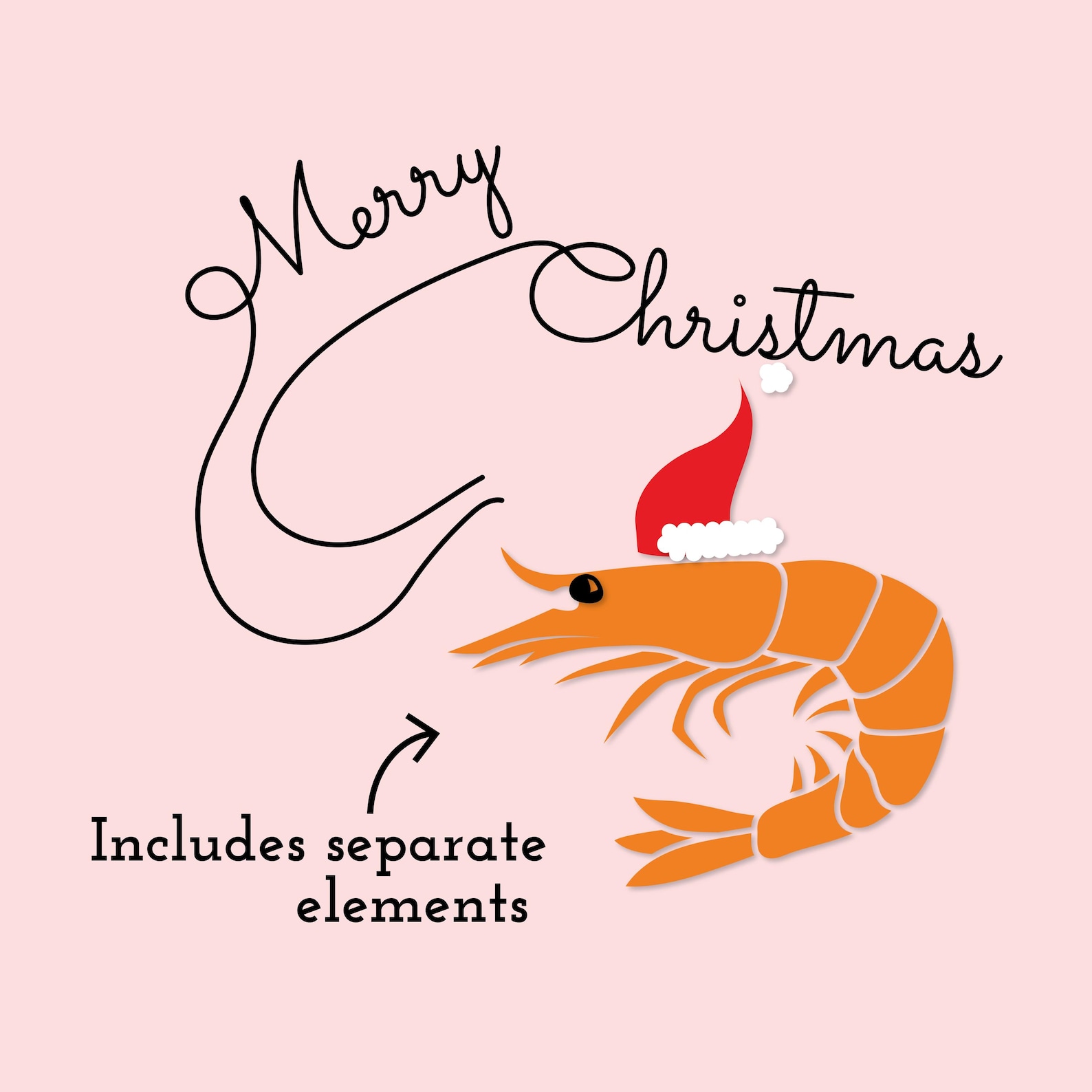 Christmas Prawn Vector Clipart | Instant Digital Download | Christmas ...