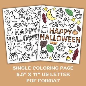 Fall Coloring Pages, Kids Halloween Activity, Printable Autumn Decor ...