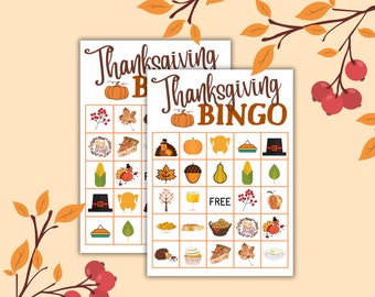 Thanksgiving Bingo Activity Thanksgiving Game - Etsy