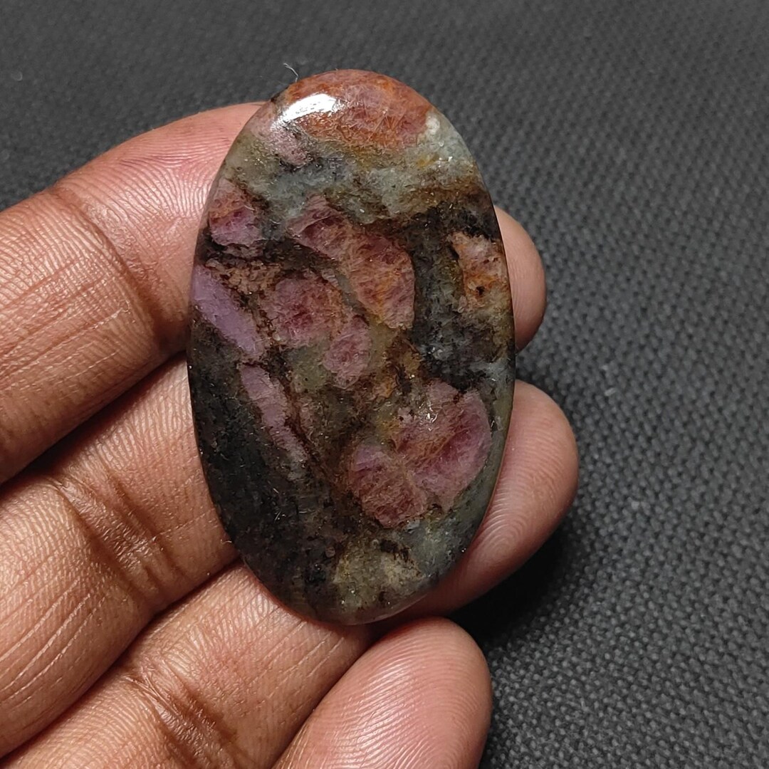 Tugtupite Stone Natural Pink Tugtupite Cabochon Stone Tugtupite Loose ...