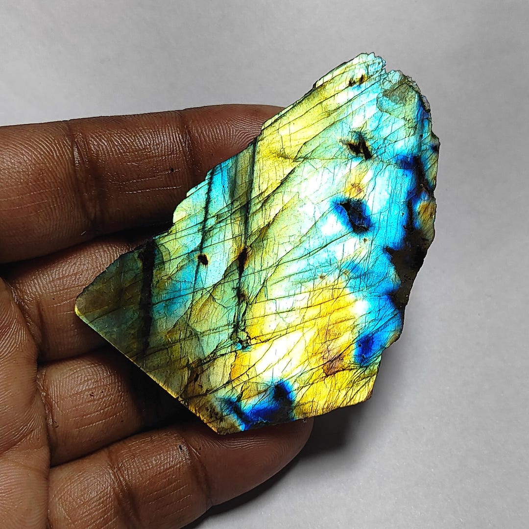 Multifire Labradorite Slice: Large Flat Crystal Slab Cabochon GS-657 - Etsy