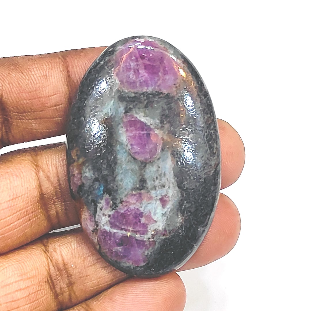 Pink Tugtupite Cabochon: Natural Gemstone for Jewelry Making (124 Cts ...