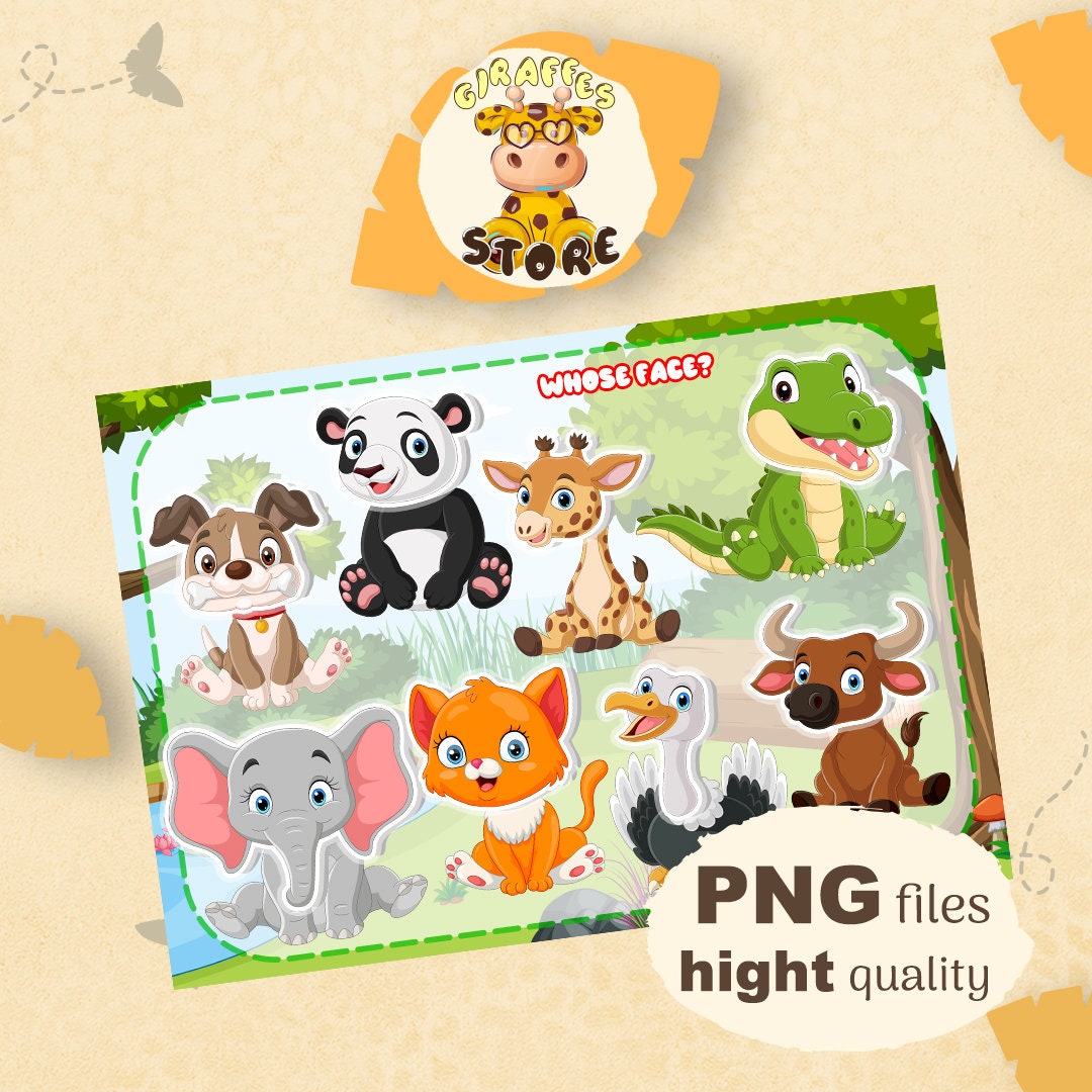 Whose Face? Game for Child Printable Shape Matching Printable - Etsy