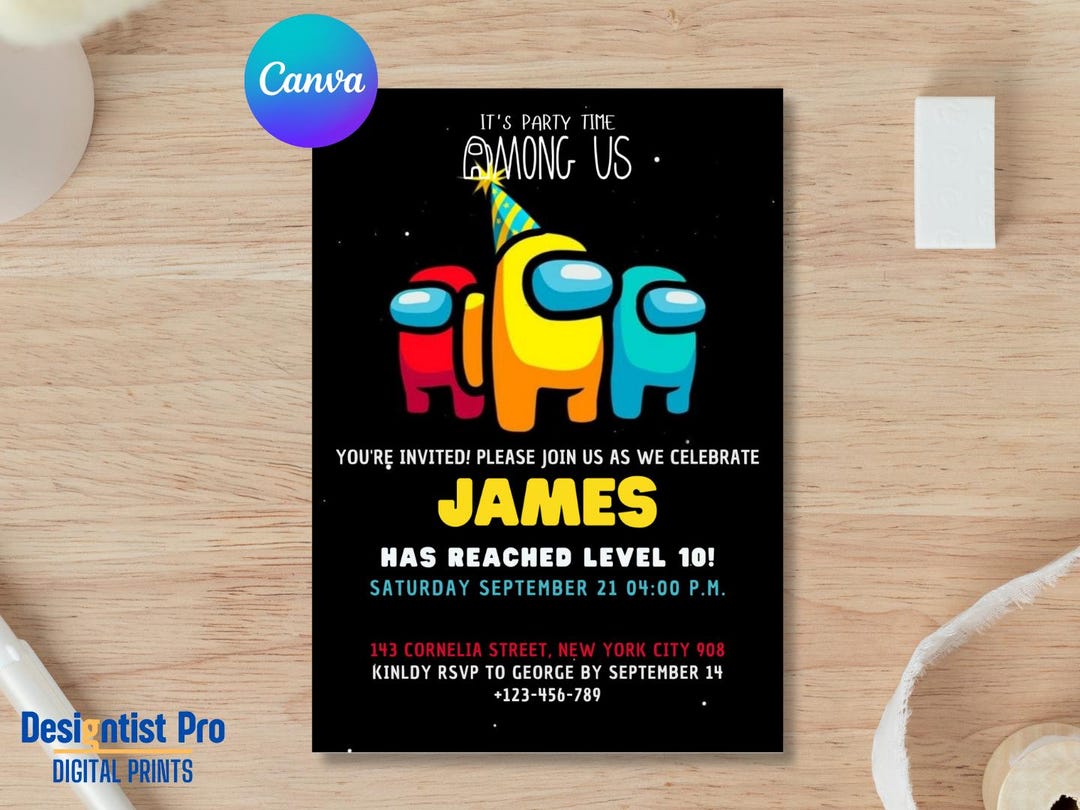 Among Us Birthday Invitation: Editable Crewmate Template (digital) - Etsy