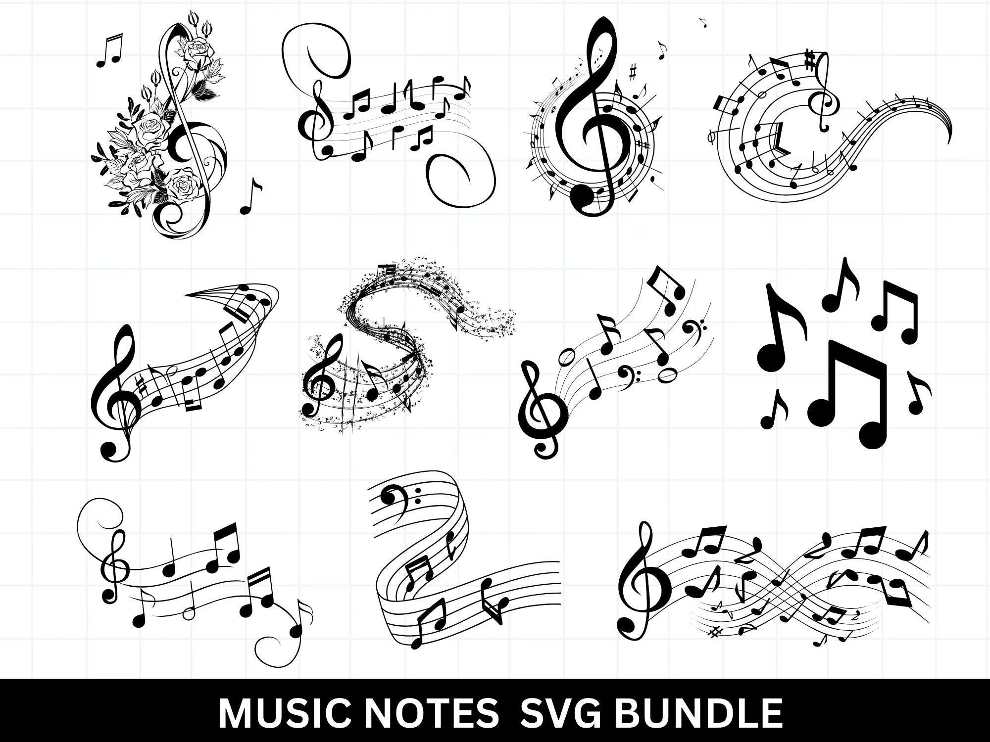 Music Notes SVG Bundle: Vector Clipart, Cut Files (digital Download) - Etsy