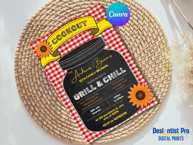 Family Reunion Cookout Invitation: Grill & Chill (canva Template) - Etsy