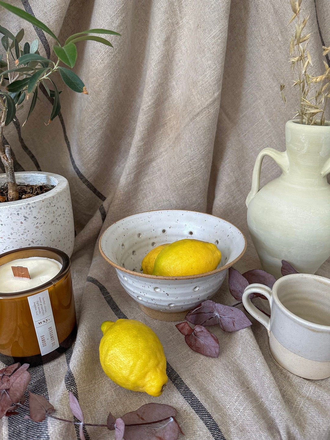 Handmade Ceramic Berry Bowl Colander - Etsy UK