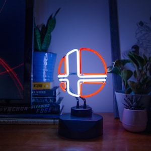 Smash Bros Neon Light – Hand Bent Glass, Gamer Desk Lamp - Etsy