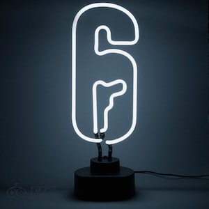 Six Siege Neon Light - Hand Bent Glass Neon Light - Real Neon Desk Lamp ...