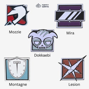 Six Siege Enamel Pin Bundle of 5 - Rainbow Six Siege Operator Pins - 5 ...