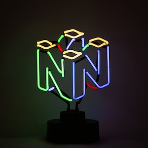 N64 Neon Light - Hand Bent Glass Neon Light - Real Neon Desk Lamp ...