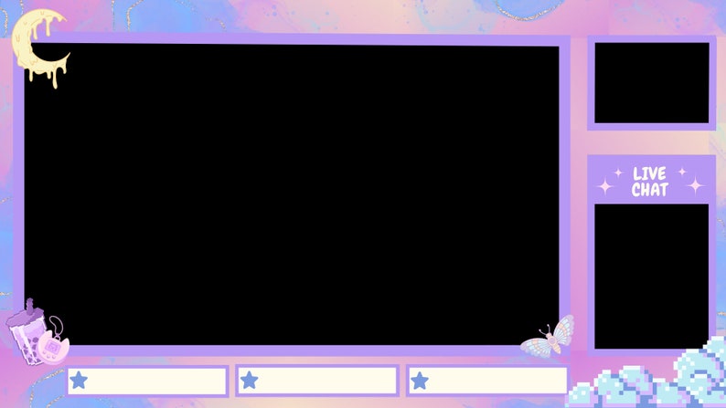 Cute Girl Gamer Twitch Overlay Boba Pastel Purple Pink Streaming - Etsy