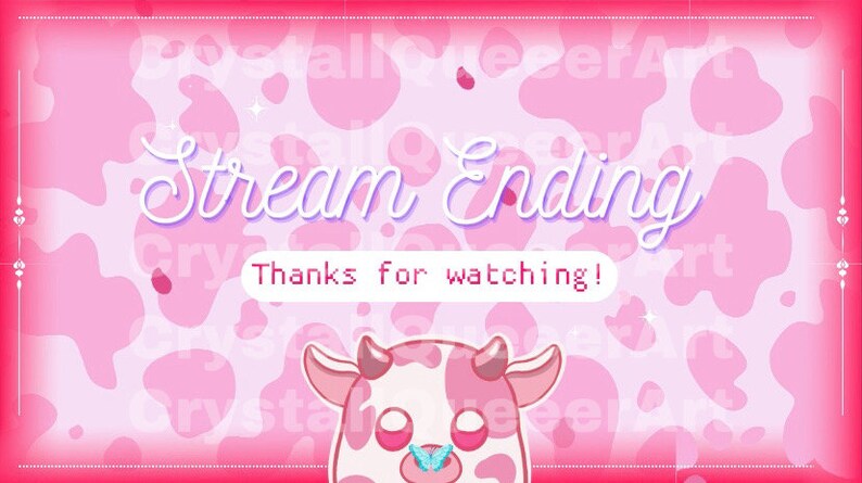 Animated Strawberry Cow Starting Soon Be Right Back - Etsy