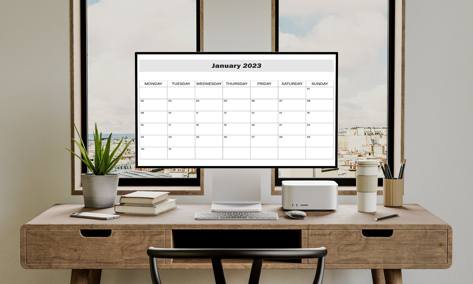 2023 Digital Calendar, 2023 Minimal Calendar, Printable Digital ...